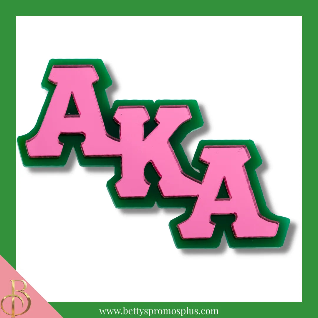 Alpha Kappa Alpha AKA Greek Letters Acrylic Lapel Pin