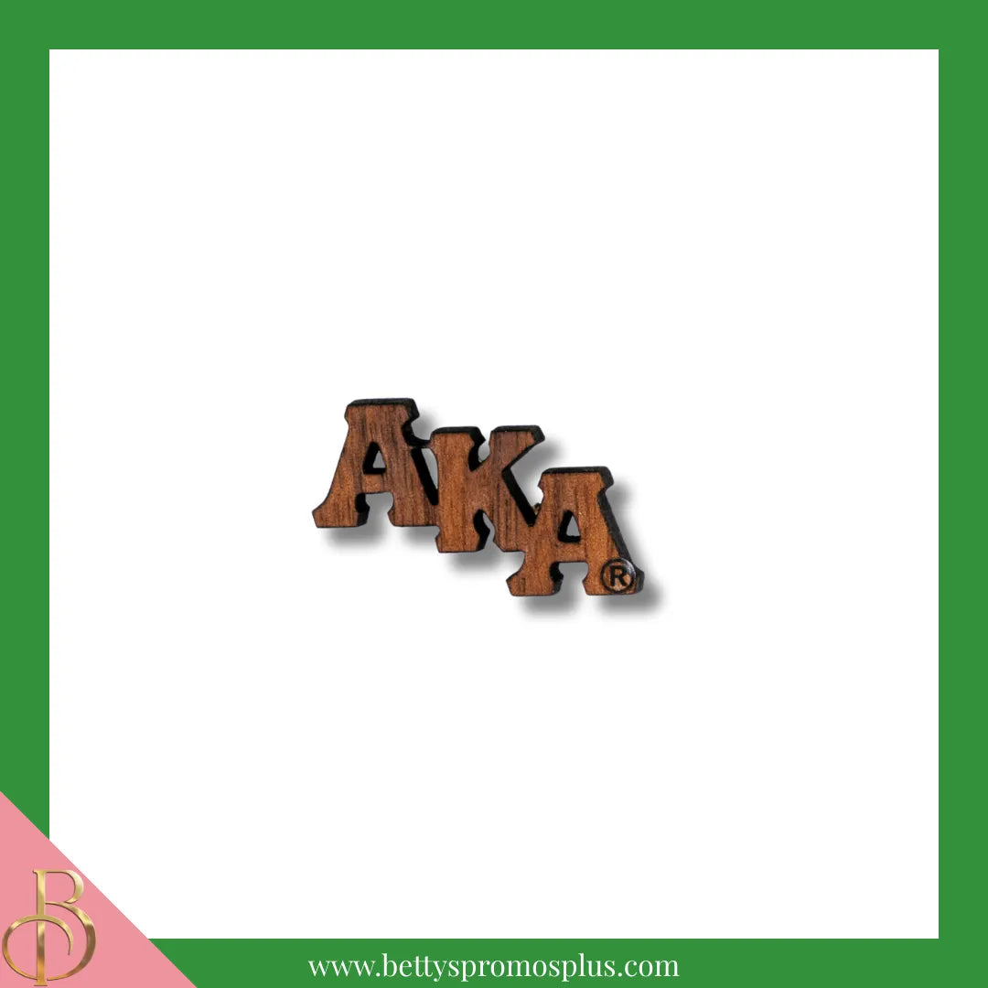 Alpha Kappa Alpha AKA Wooden Greek Letters Lapel Pin