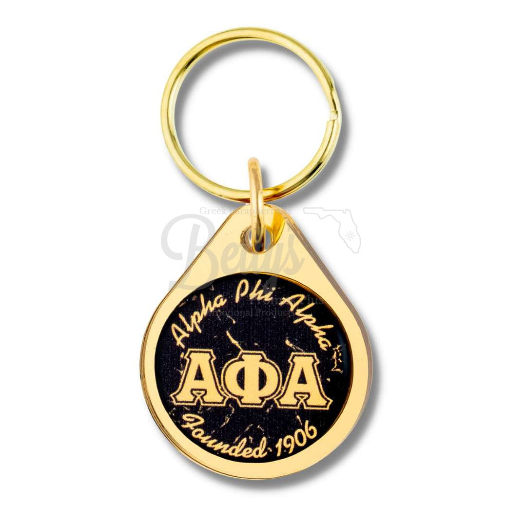 Alpha Phi Alpha ΑΦΑ Circular Acrylic Keychain with Shield or Greek Let