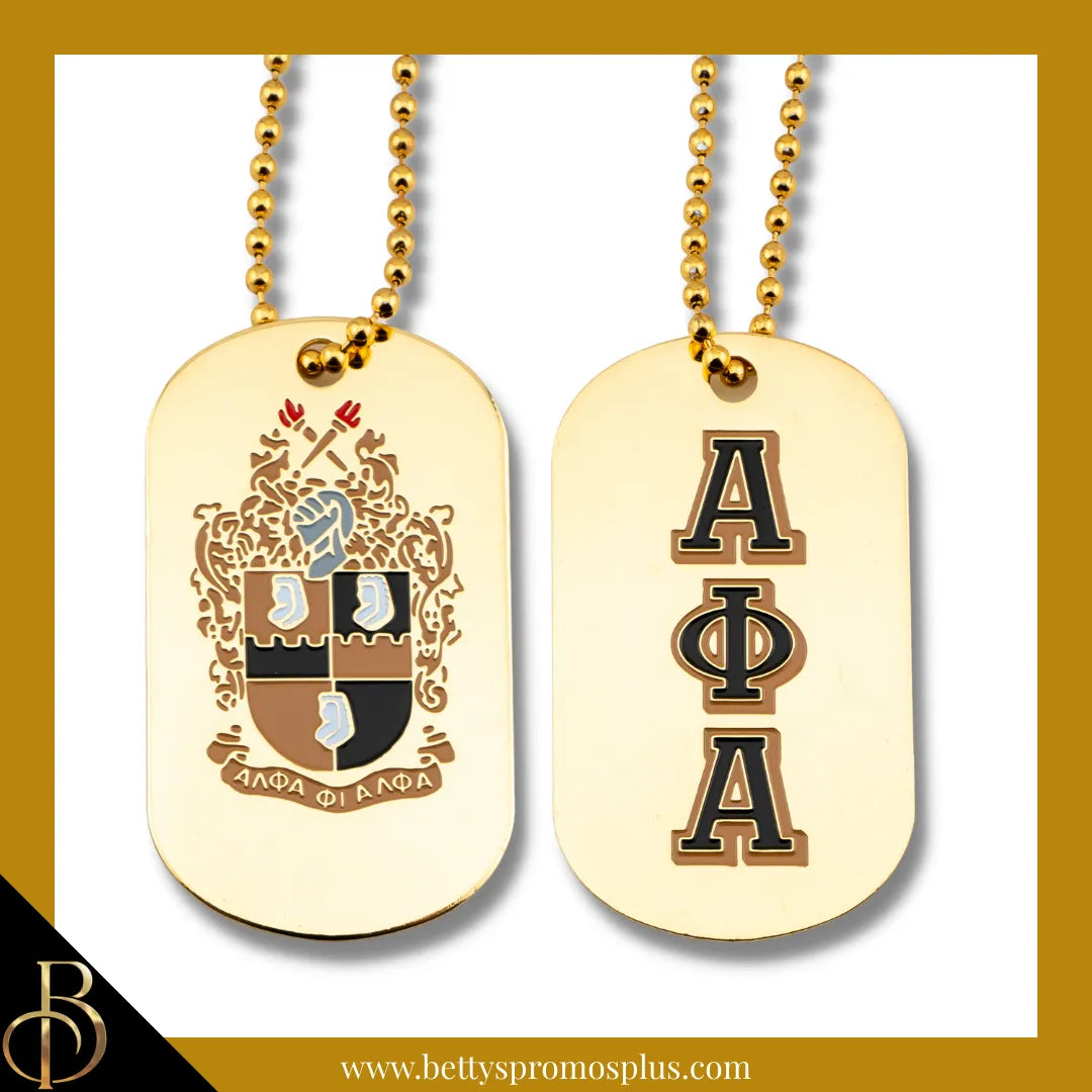 Alpha Phi Alpha ΑΦΑ Dog Tag with Greek Letters and Shield – Betty's ...