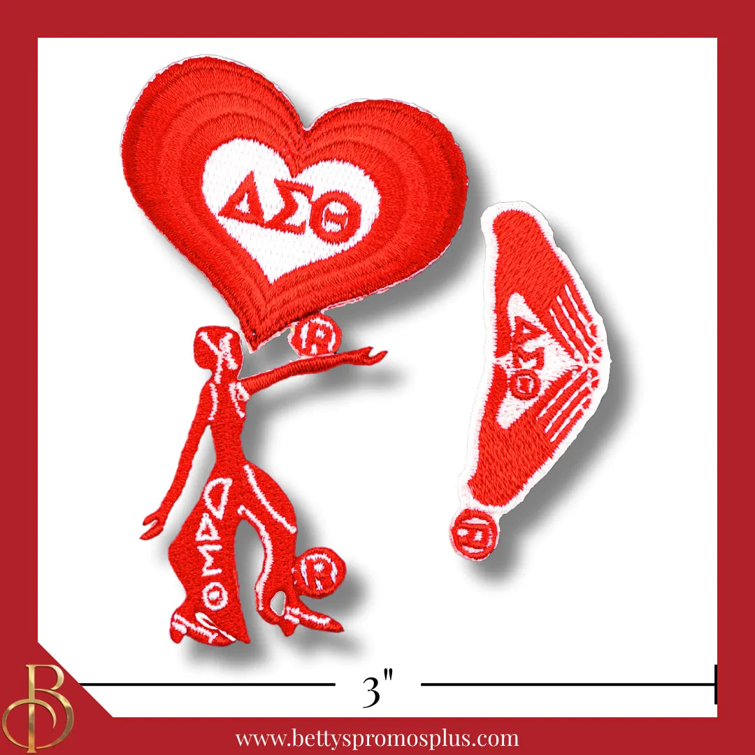 Delta Sigma Theta ΔΣΘ Stick-On Embroidered Patch Set of 3 Patches
