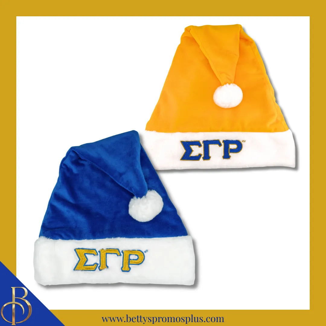 Sigma Gamma Rho ΣΓΡ Embroidered Greek Letters Deluxe Santa Hat