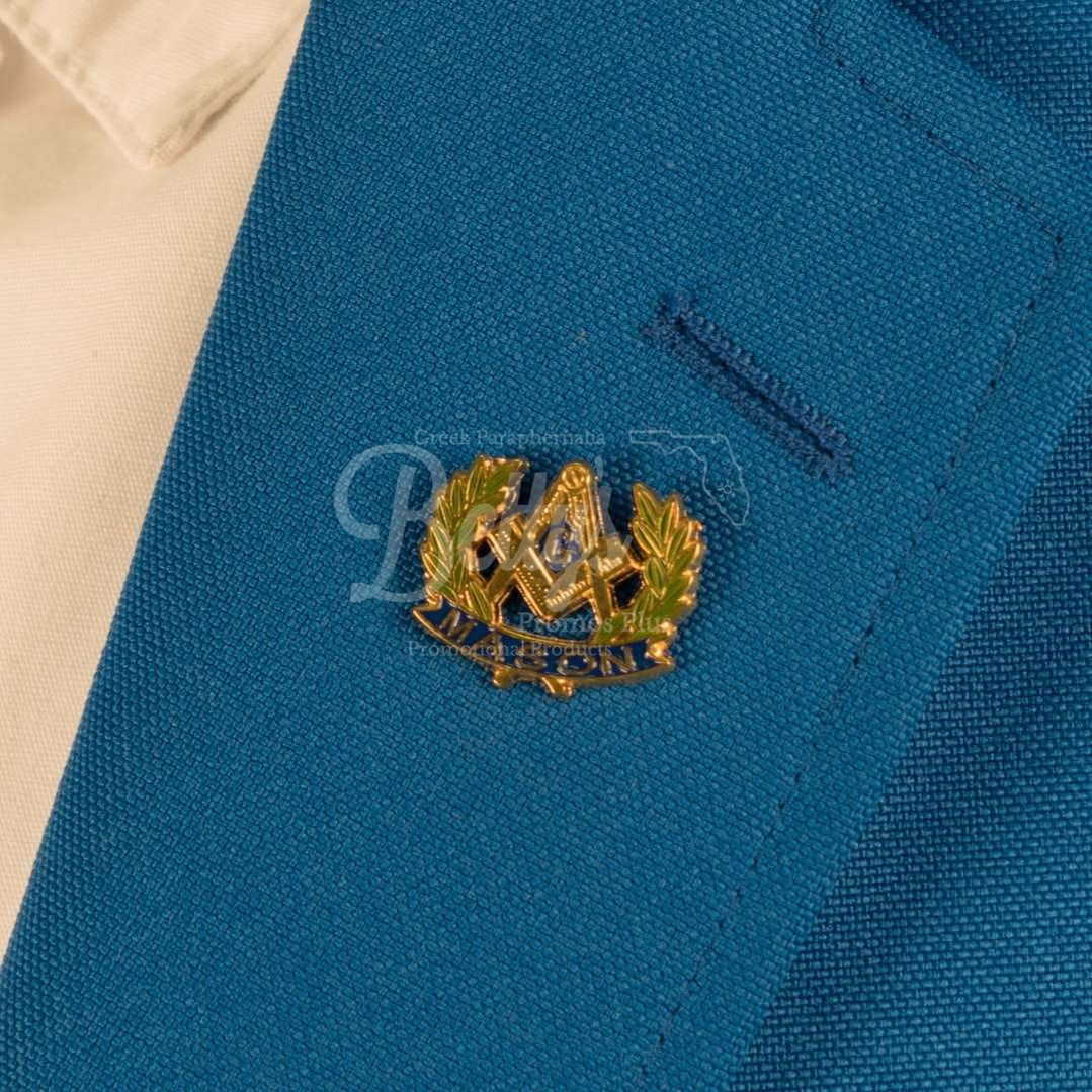 Mason Freemason Masonic Shield Laurel Wreath Lapel Pin