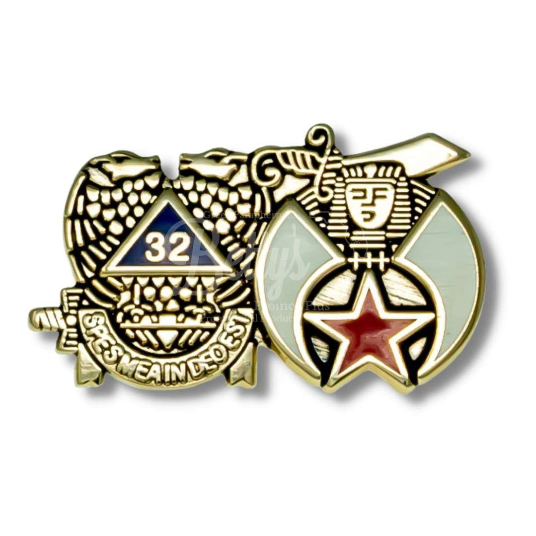 Mason Masonic "Shriner Shield & 32nd Degree Mason" Freemason Lapel Pin ...